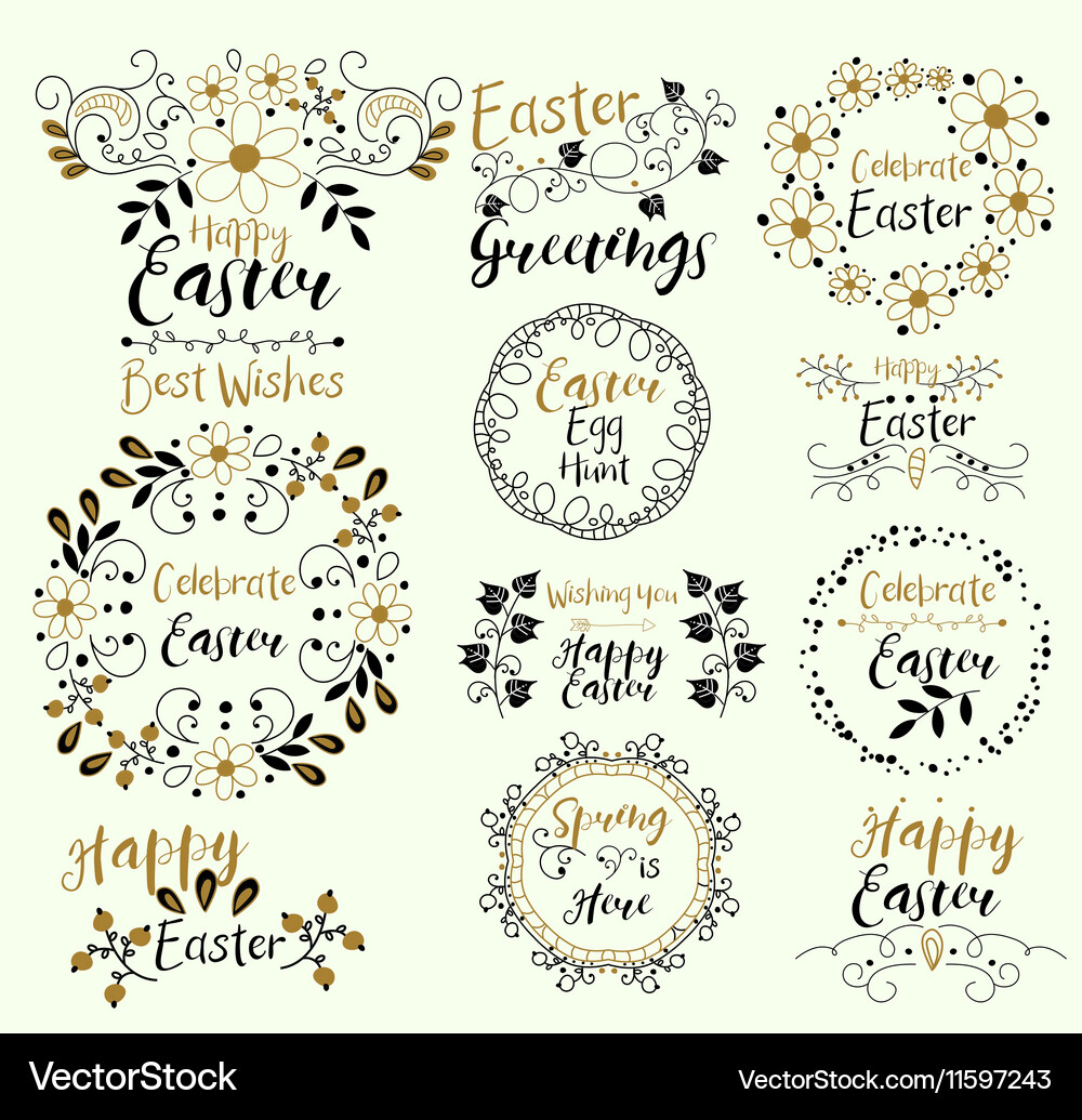 Celebrate easterhappy greetingsspring is here egg Vector Image