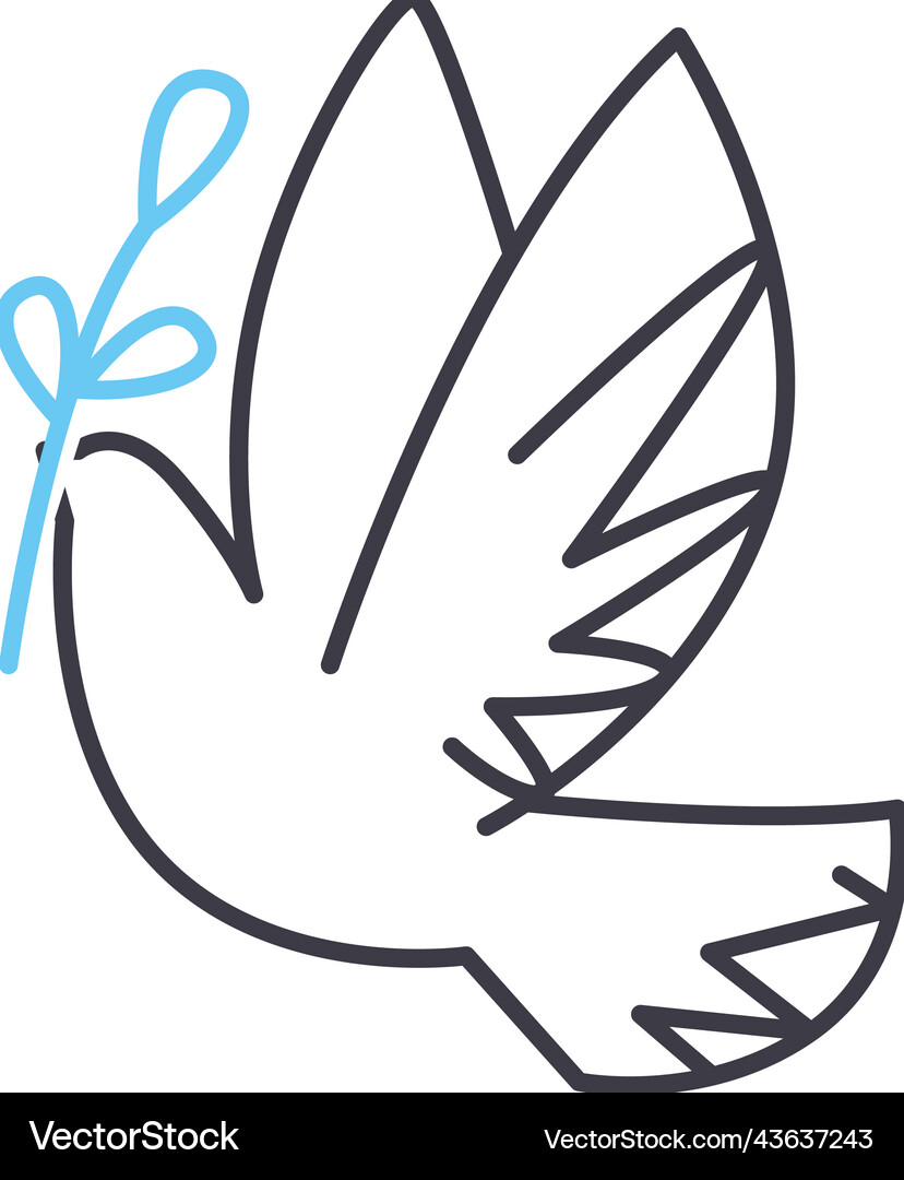 Dove line icon outline symbol Royalty Free Vector Image