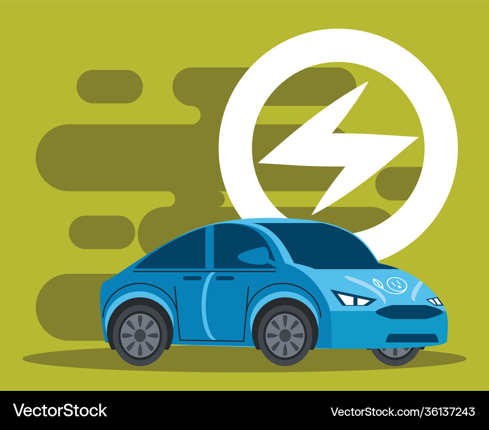 Electric car vehicle efficient ecology technology Vector Image