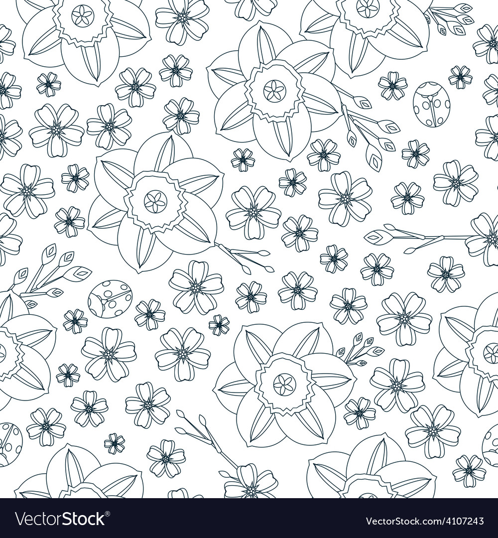 Floral spring seamless background Royalty Free Vector Image