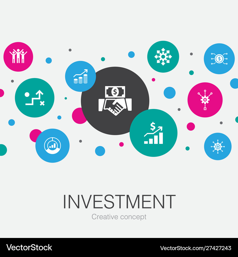 Investment trendy circle template with simple Vector Image