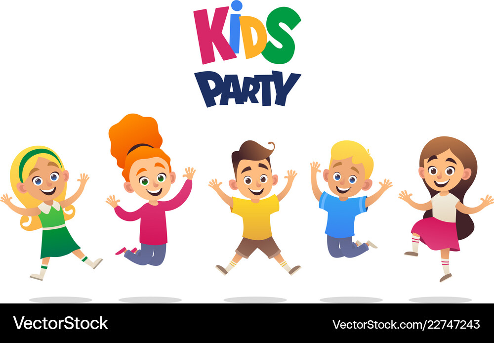Kids Party Cartoon Celebration Royalty Free Vector Image