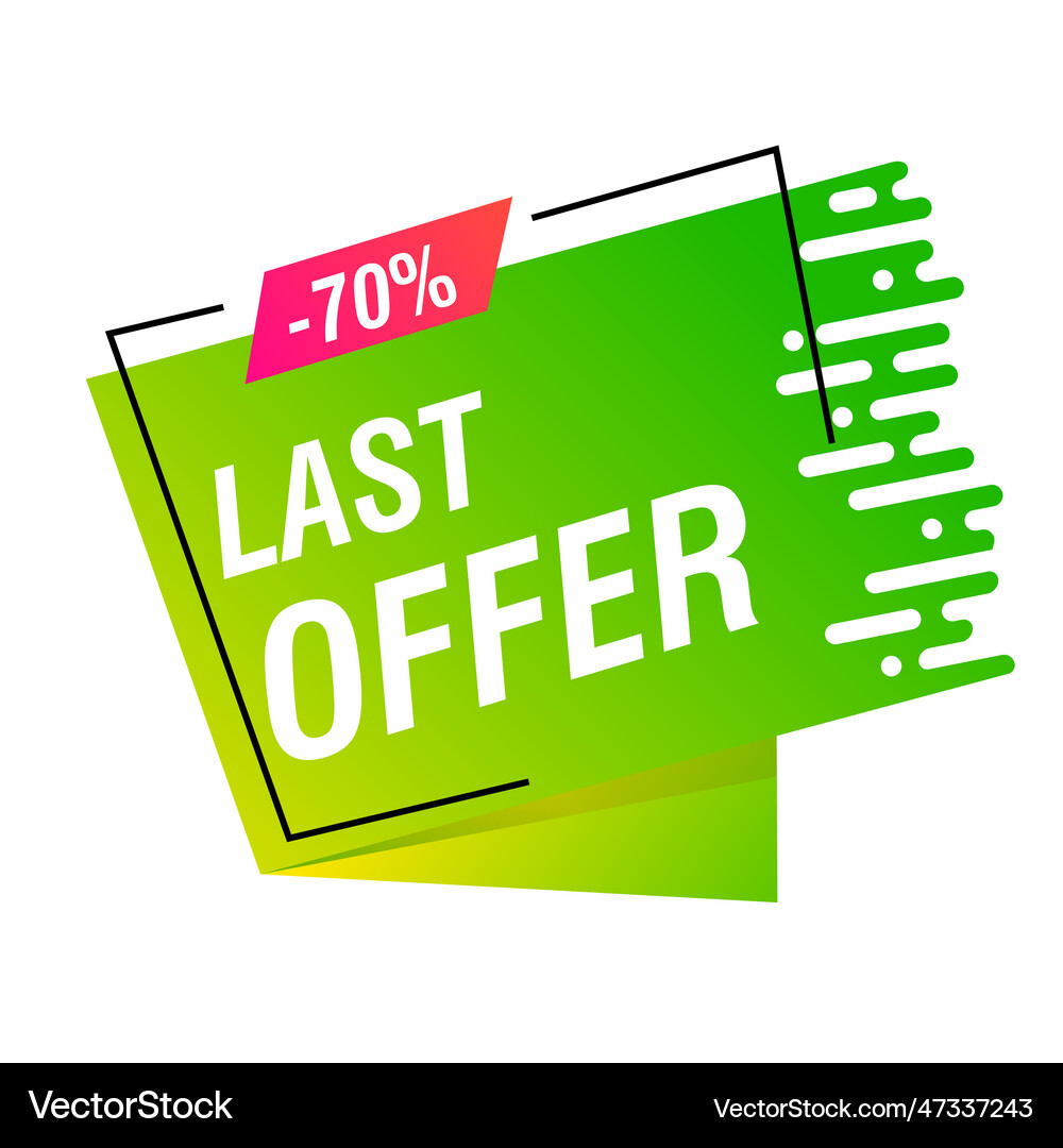 Last offer green banner design Royalty Free Vector Image