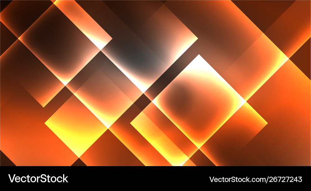Neon shiny color squares on black modern template Vector Image
