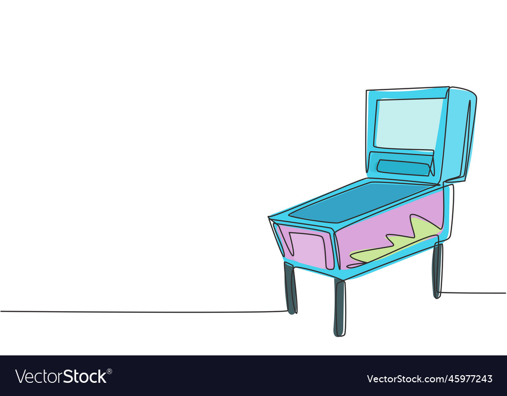 One Continuous Line Drawing Of Retro Old Classic Vector Image