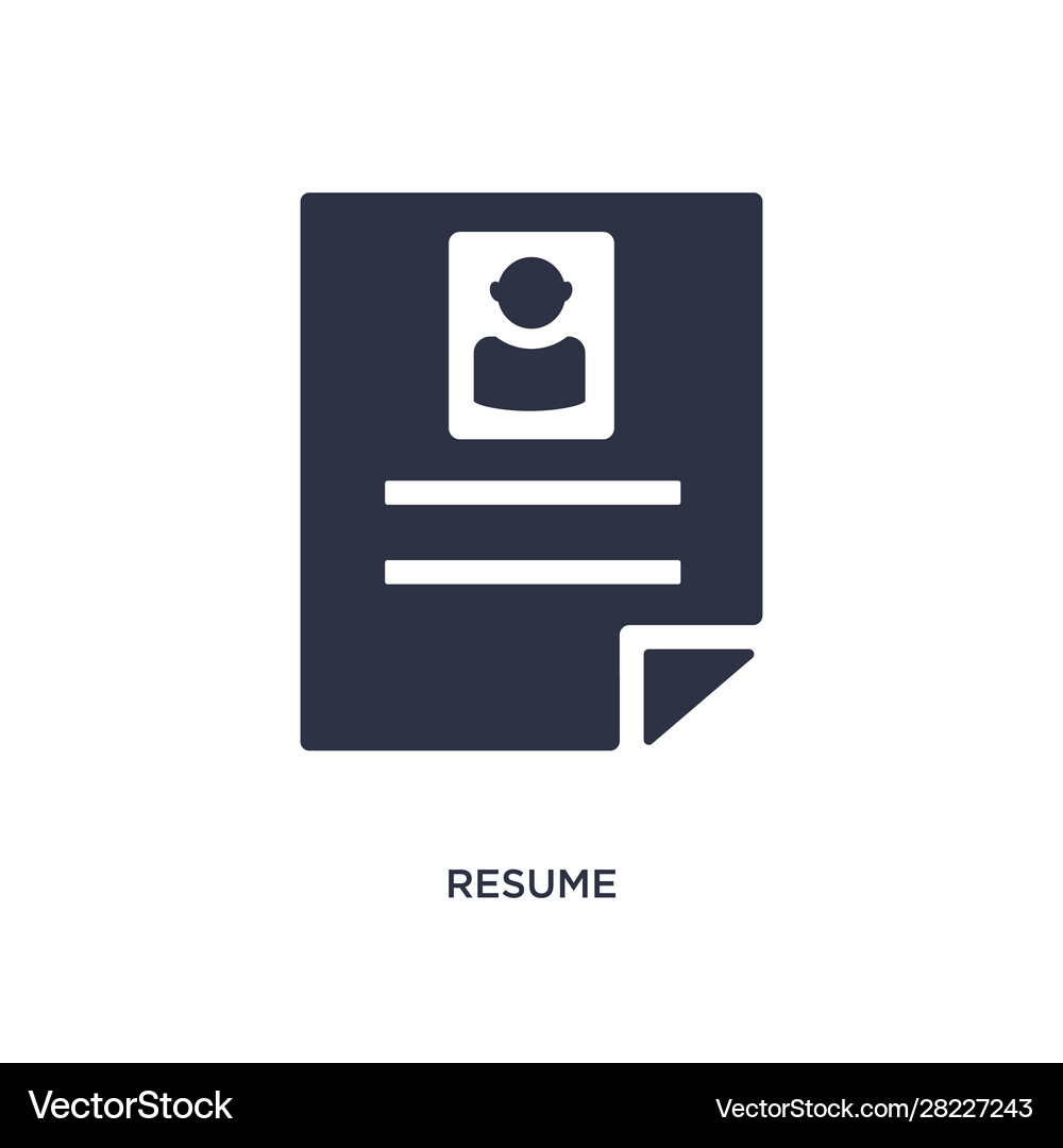 Resume icon on white background simple element Vector Image