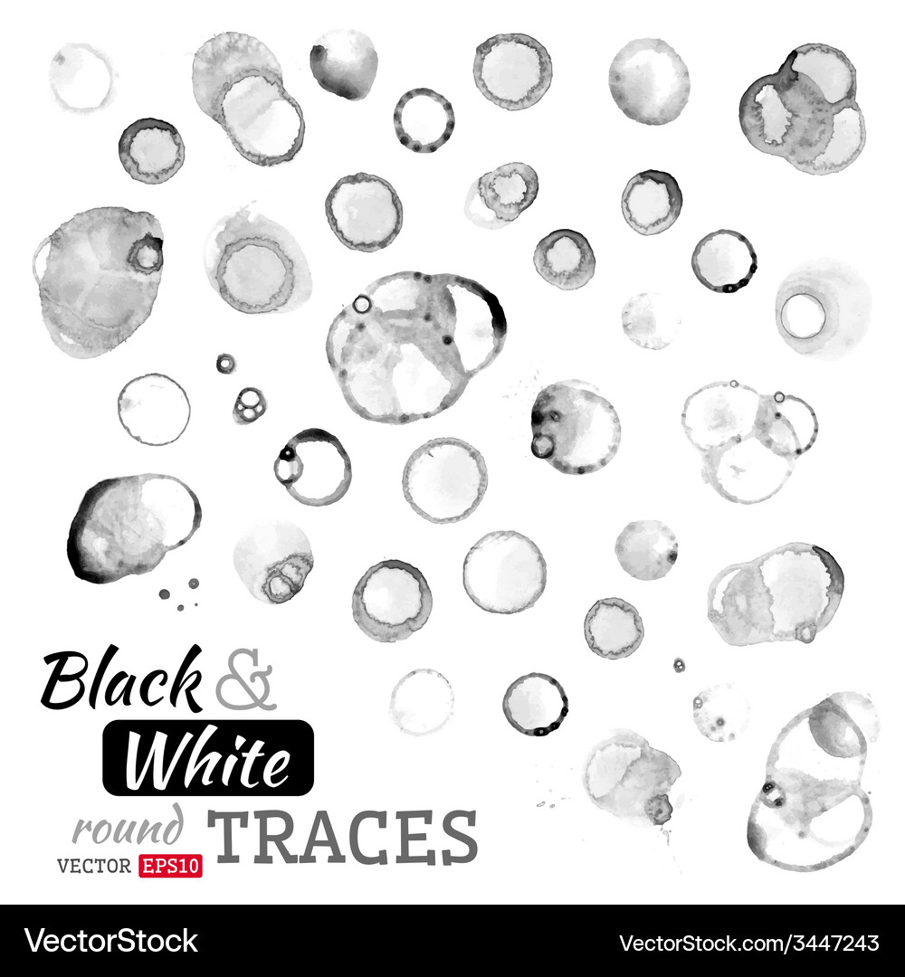 Set of round traces and splashes Royalty Free Vector Image