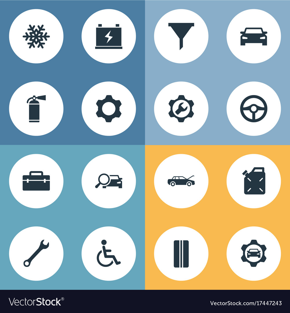 Set simple auto icons Royalty Free Vector Image