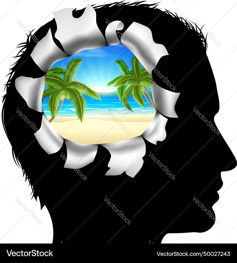 Thinking of a tropical vacation Royalty Free Vector Image