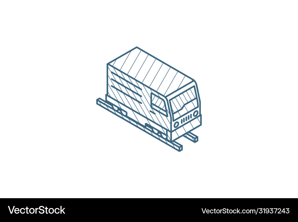 Train head railway isometric icon 3d line art Vector Image