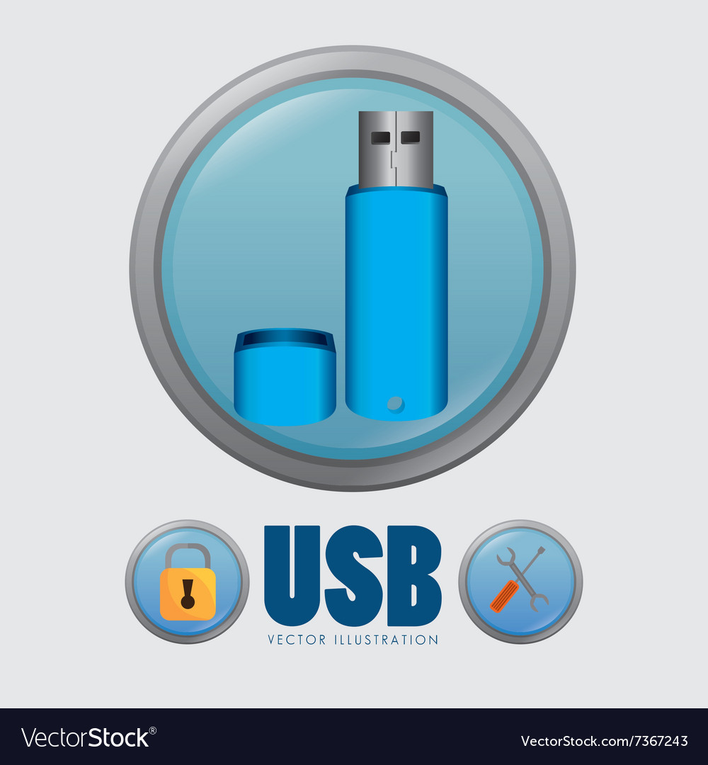 Usb technology connection Royalty Free Vector Image