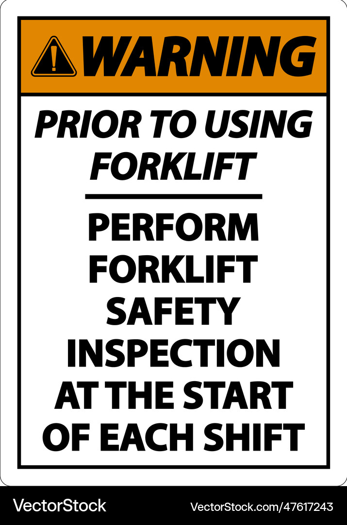 Warning perform safety inspection sign on white Vector Image