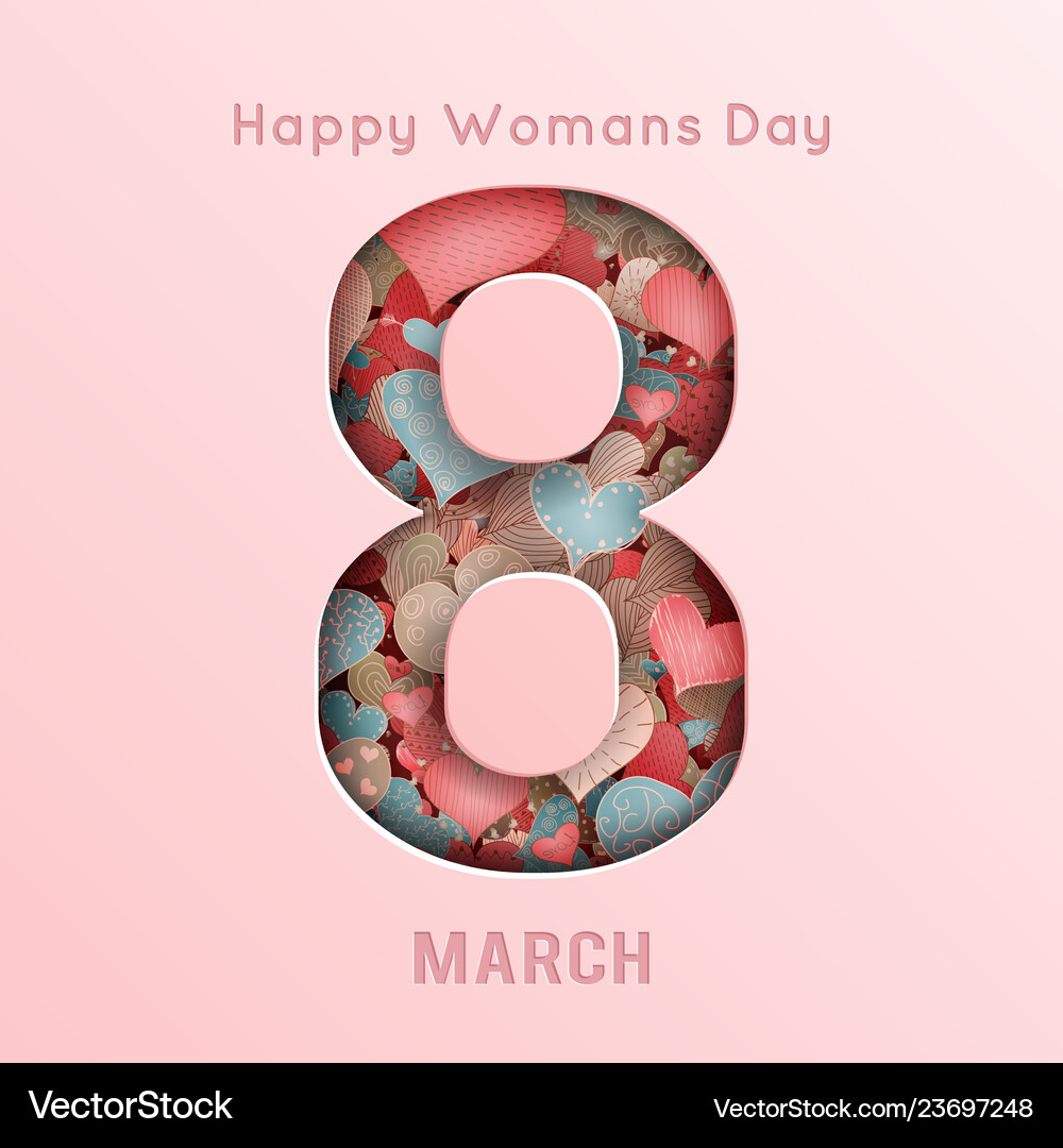 8 march day greeting card frame international Vector Image