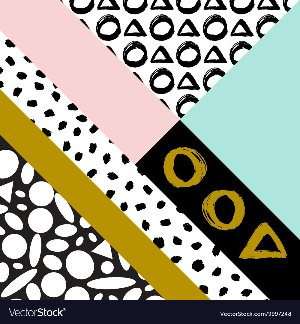 Abstract hand drawn geometric pattern Royalty Free Vector