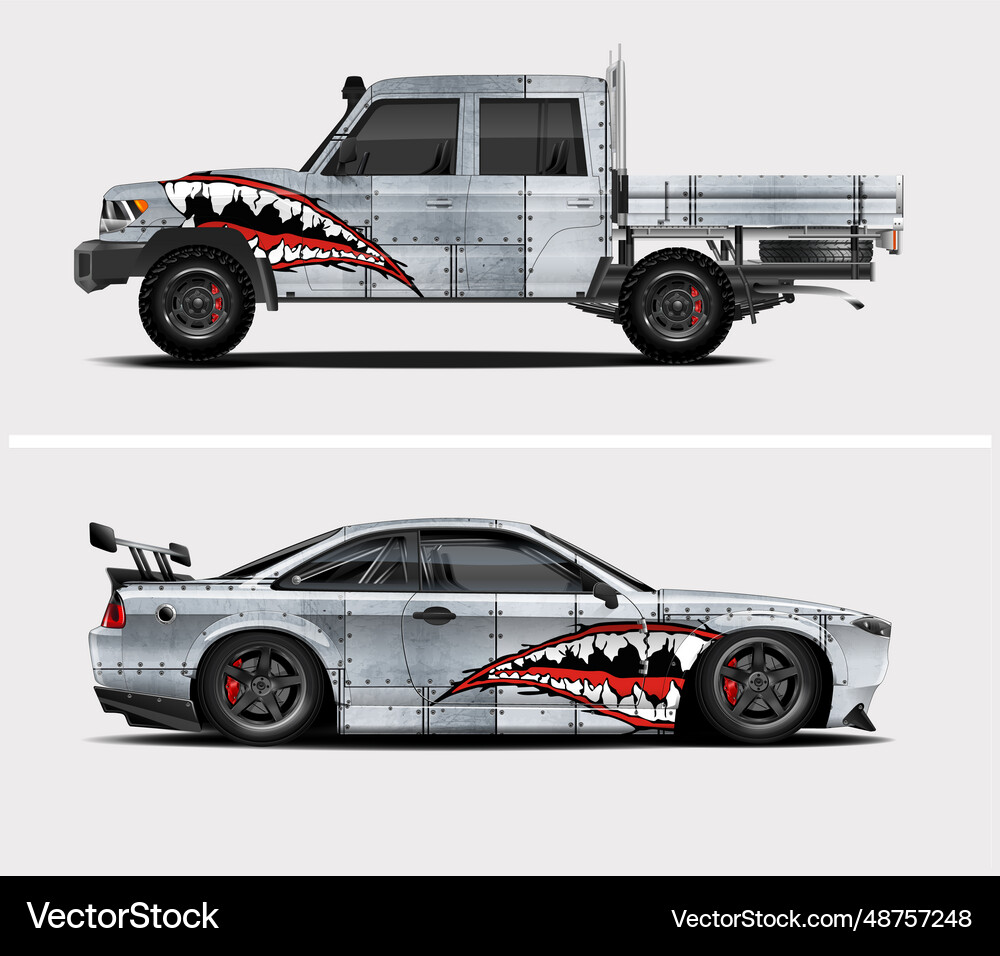Aggressive sports car wrap design Royalty Free Vector Image