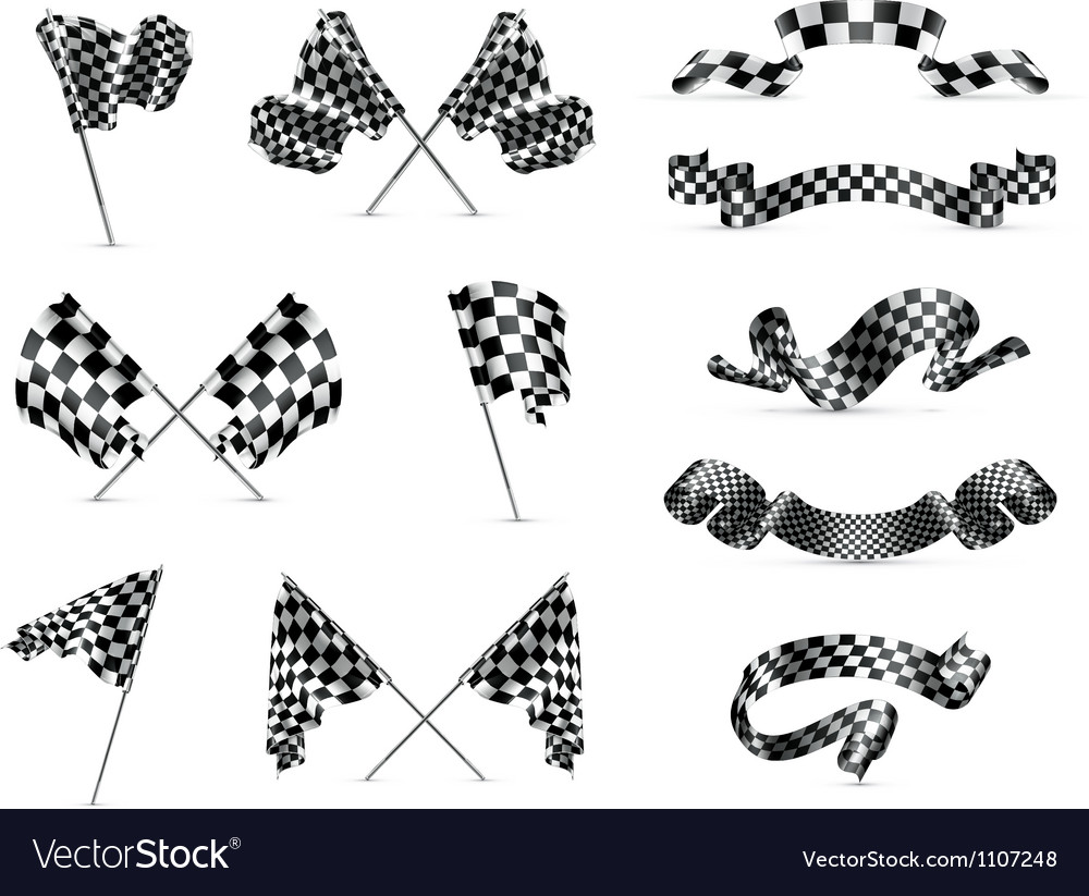 Checkered flags set Royalty Free Vector Image - VectorStock Checkered flags set Royalty Free Vector Image - VectorStock