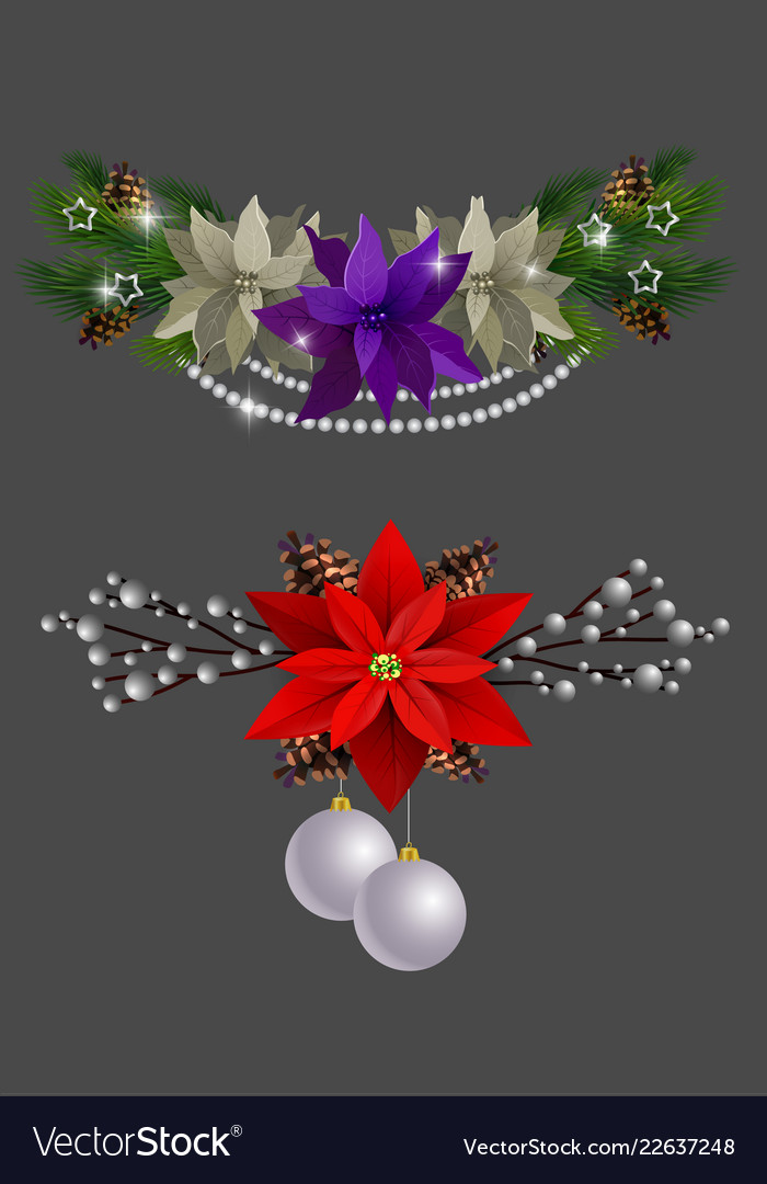 Christmas decoration set Royalty Free Vector Image