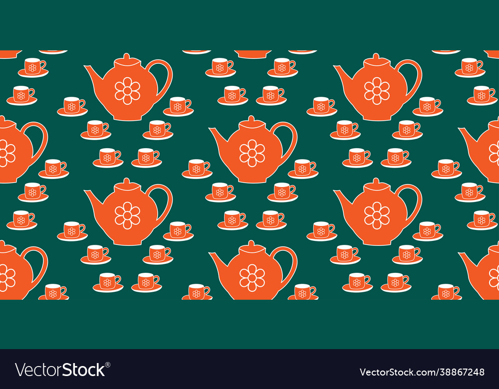 Dishes seamless pattern Royalty Free Vector Image