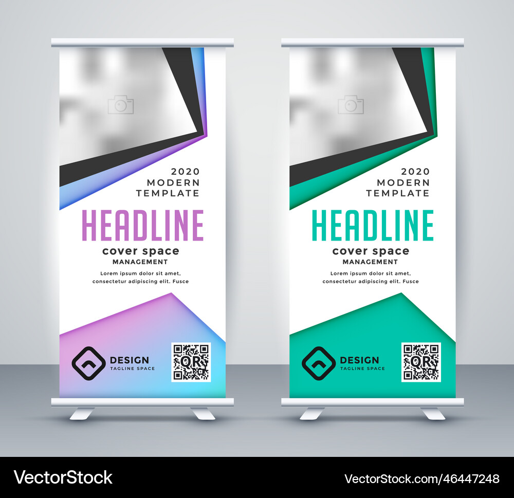 Geometric business roll up banner template Vector Image