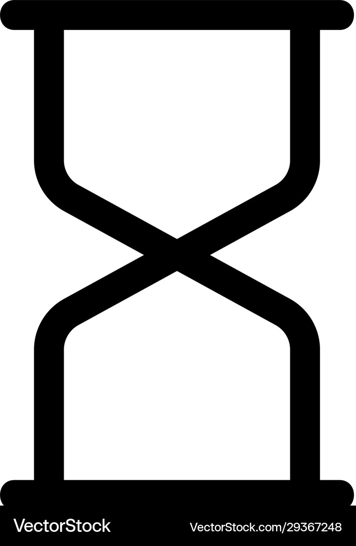 Hourglass icon isolated contour symbol Royalty Free Vector