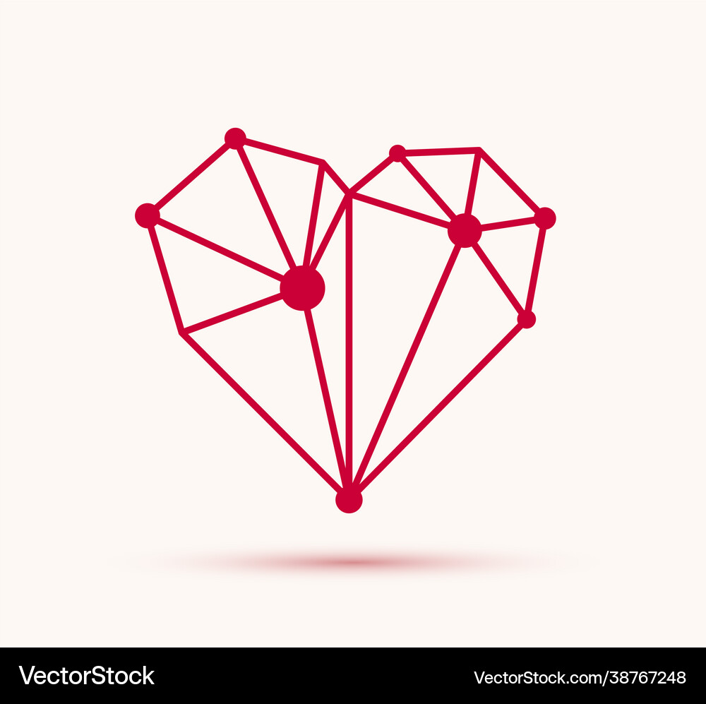 Low poly geometric heart icon or logo graphic Vector Image