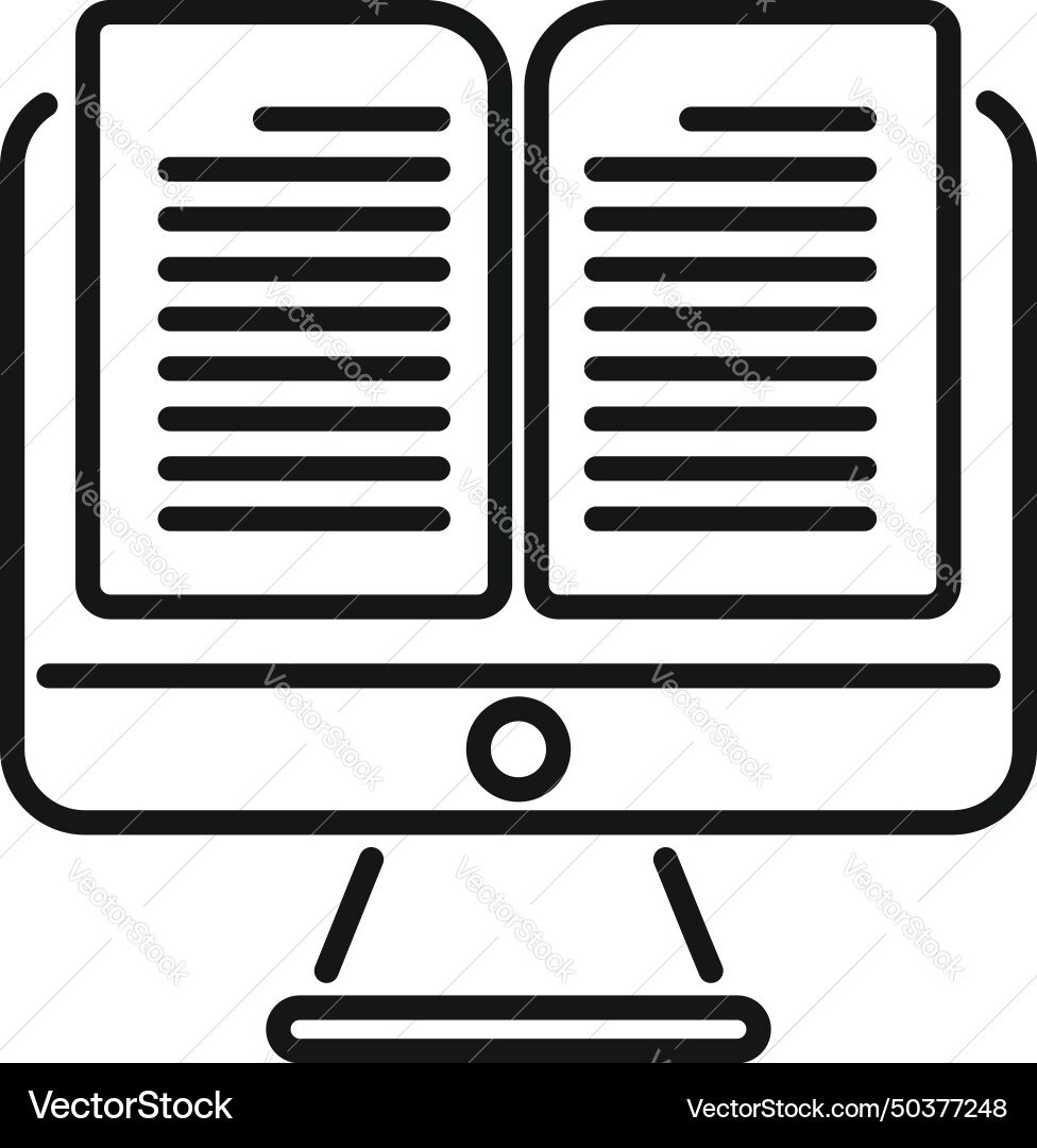 Open book online icon outline app audio Royalty Free Vector