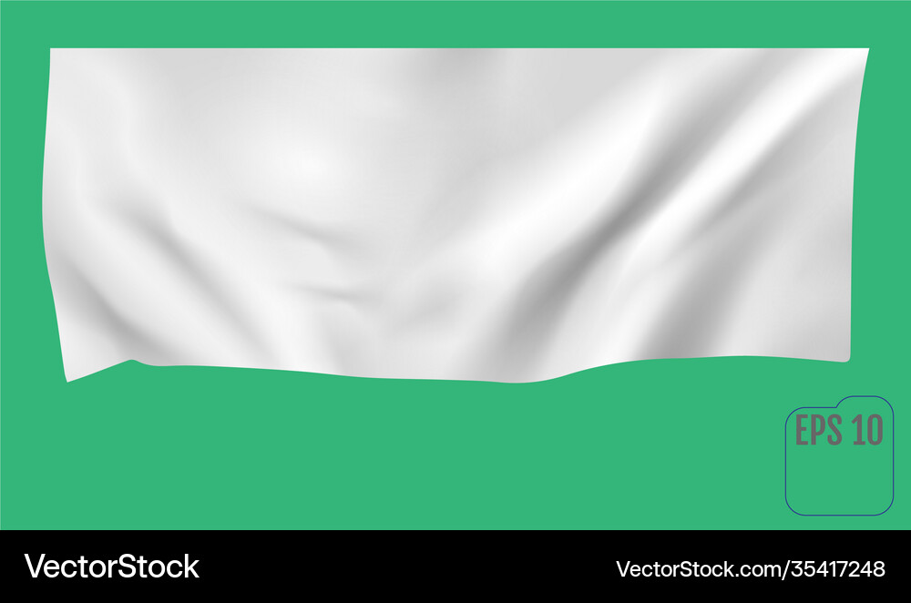 White textile banner with folds template Vector Image