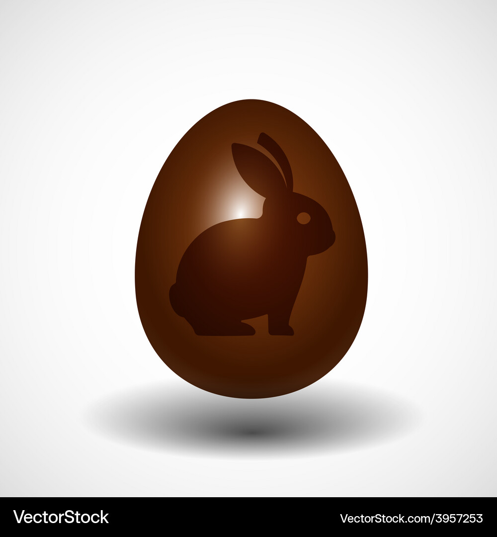 Chocolate Easter Egg with Bunny Royalty Free Vector Image