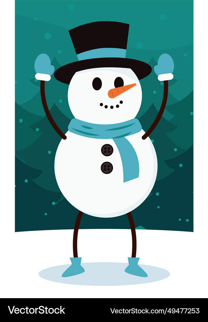 Cute snowman christmas character Royalty Free Vector Image
