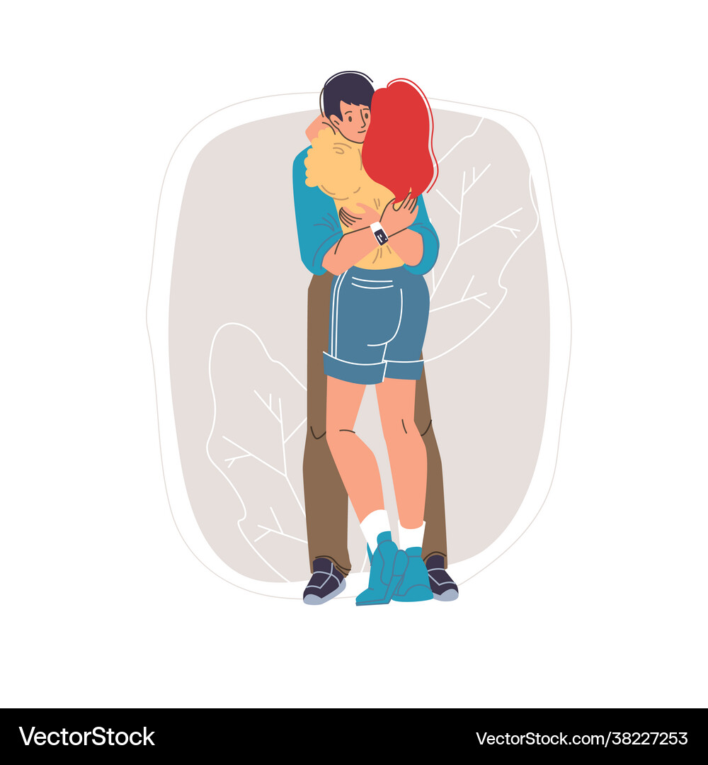 Flat cartoon characters friends couple Royalty Free Vector
