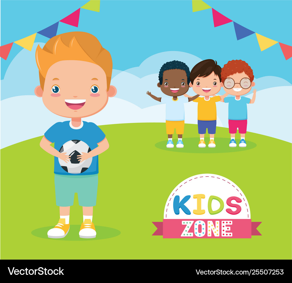 Girl boy kids zone Royalty Free Vector Image - VectorStock