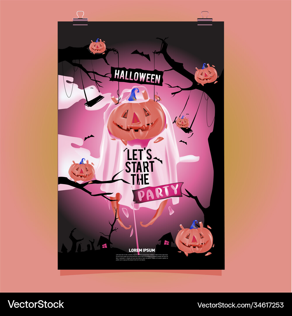 Happy halloween poster party Royalty Free Vector Image