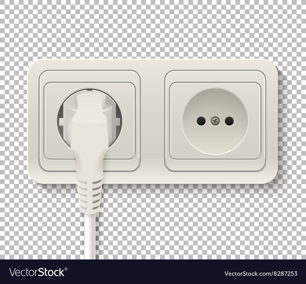 Power socket with cable plugged Royalty Free Vector Image