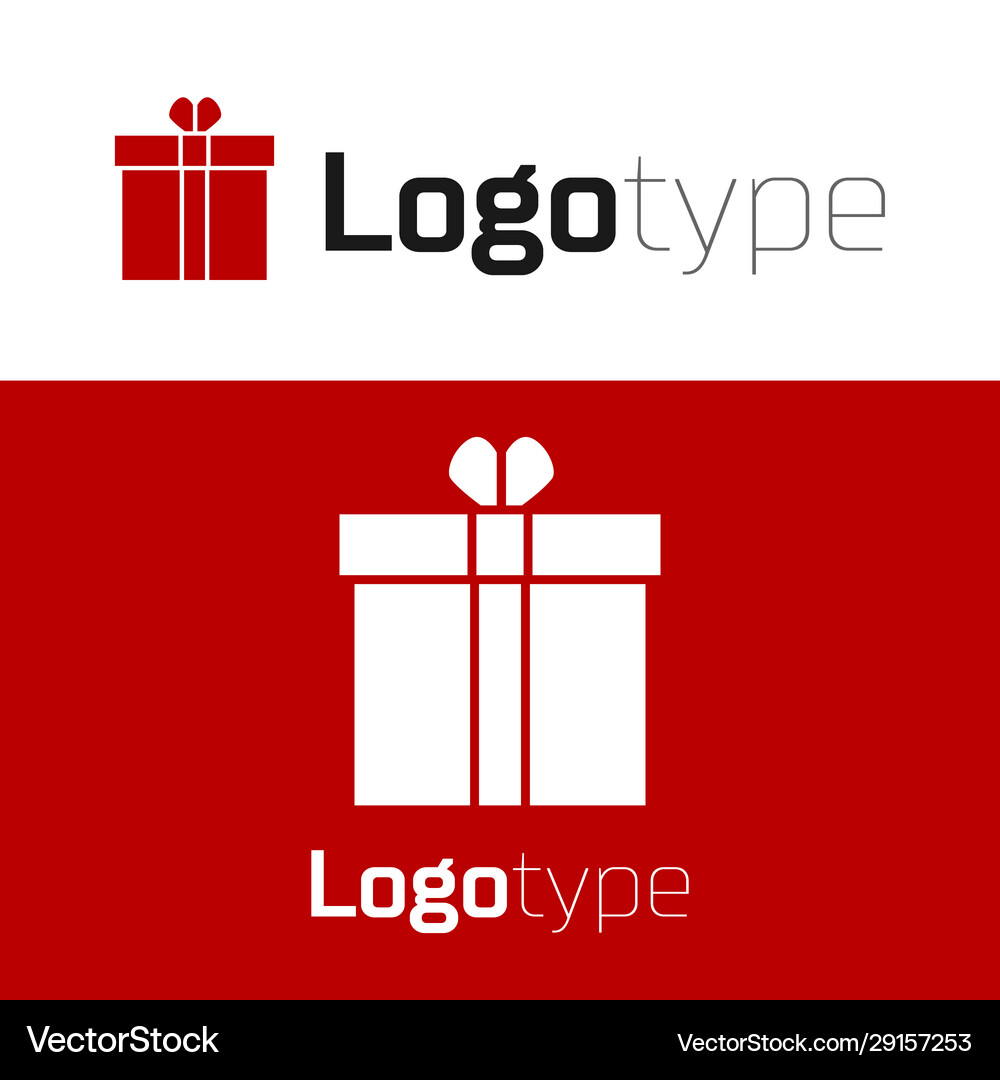 Red gift box and heart icon isolated on white Vector Image