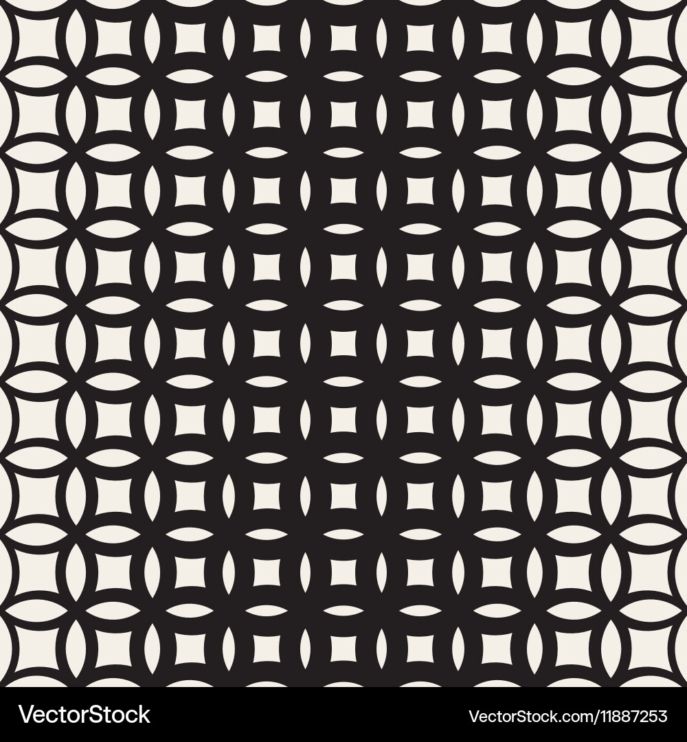 Seamless black and white circle lattice Royalty Free Vector