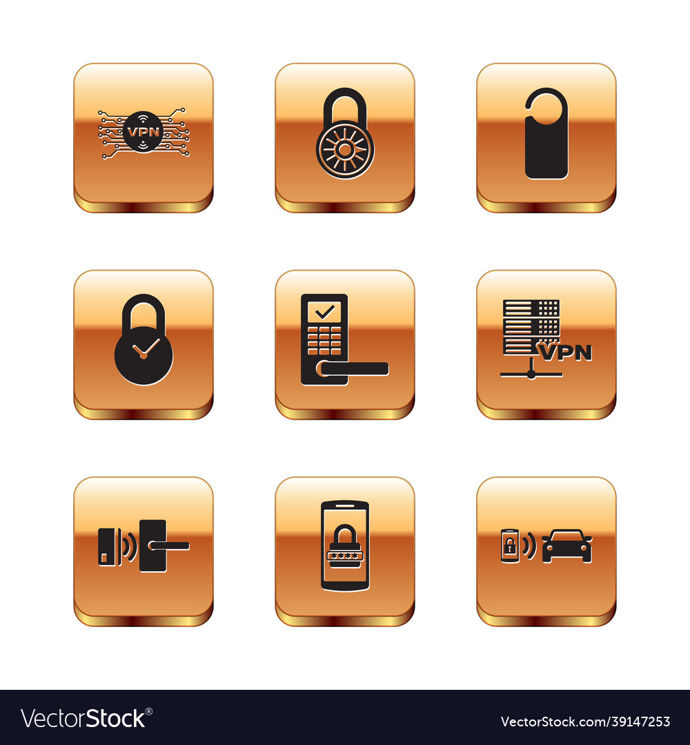Set Vpn With Microchip Circuit Digital Door Lock Vector Image