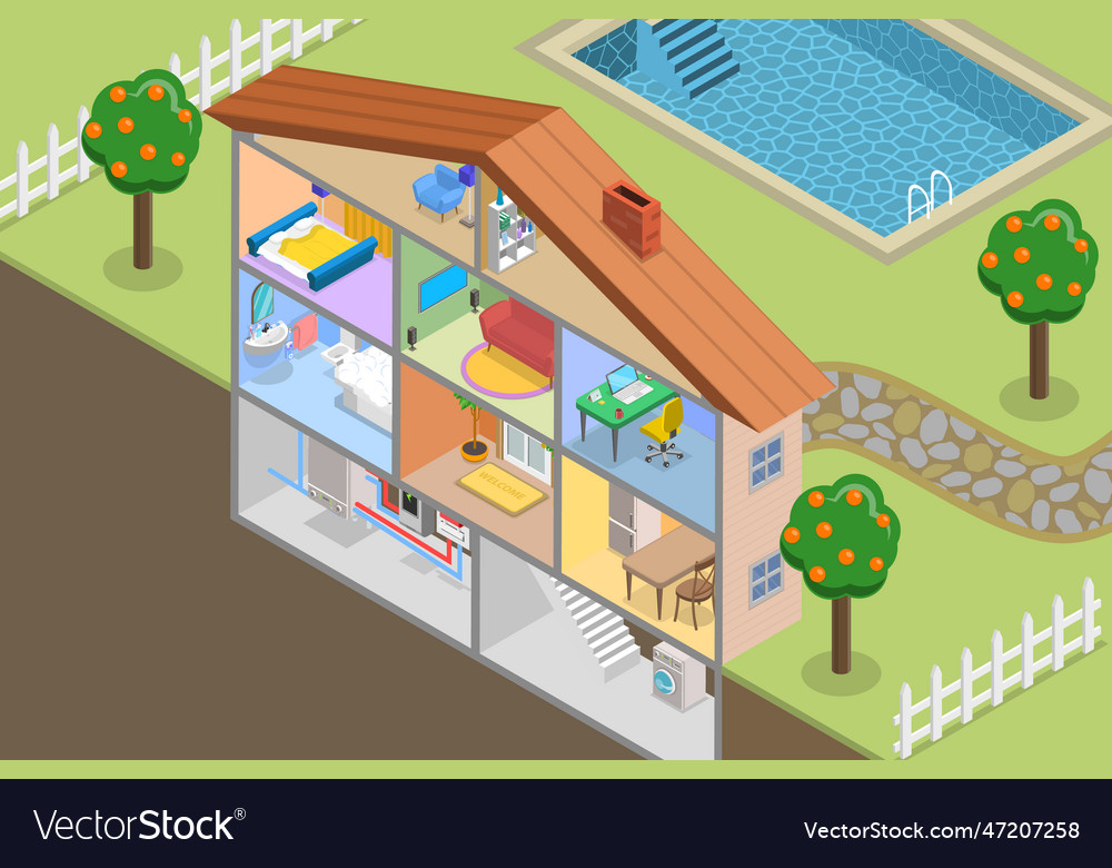 3d isometric flat conceptual Royalty Free Vector Image