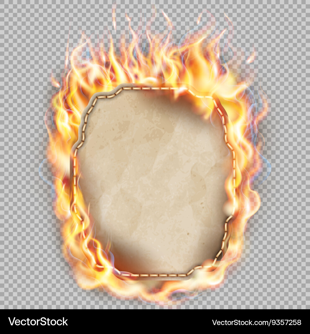 Burning sheet of paper eps 10 Royalty Free Vector Image