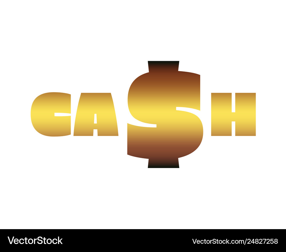 Cash outline sticker Royalty Free Vector Image
