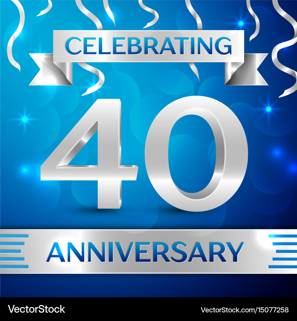 Forty years anniversary celebration design Vector Image