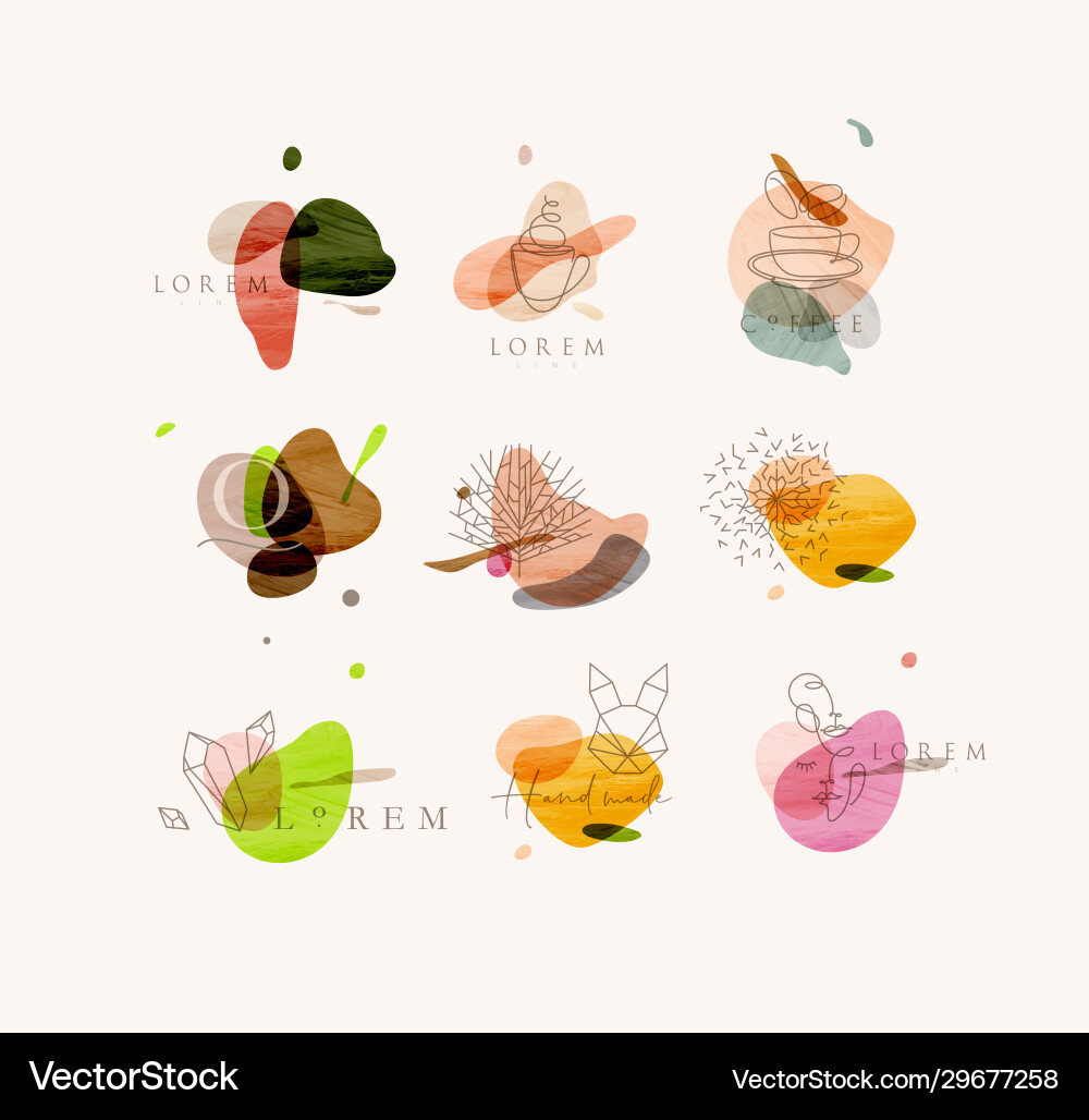 Modern vivid colorful signs Royalty Free Vector Image