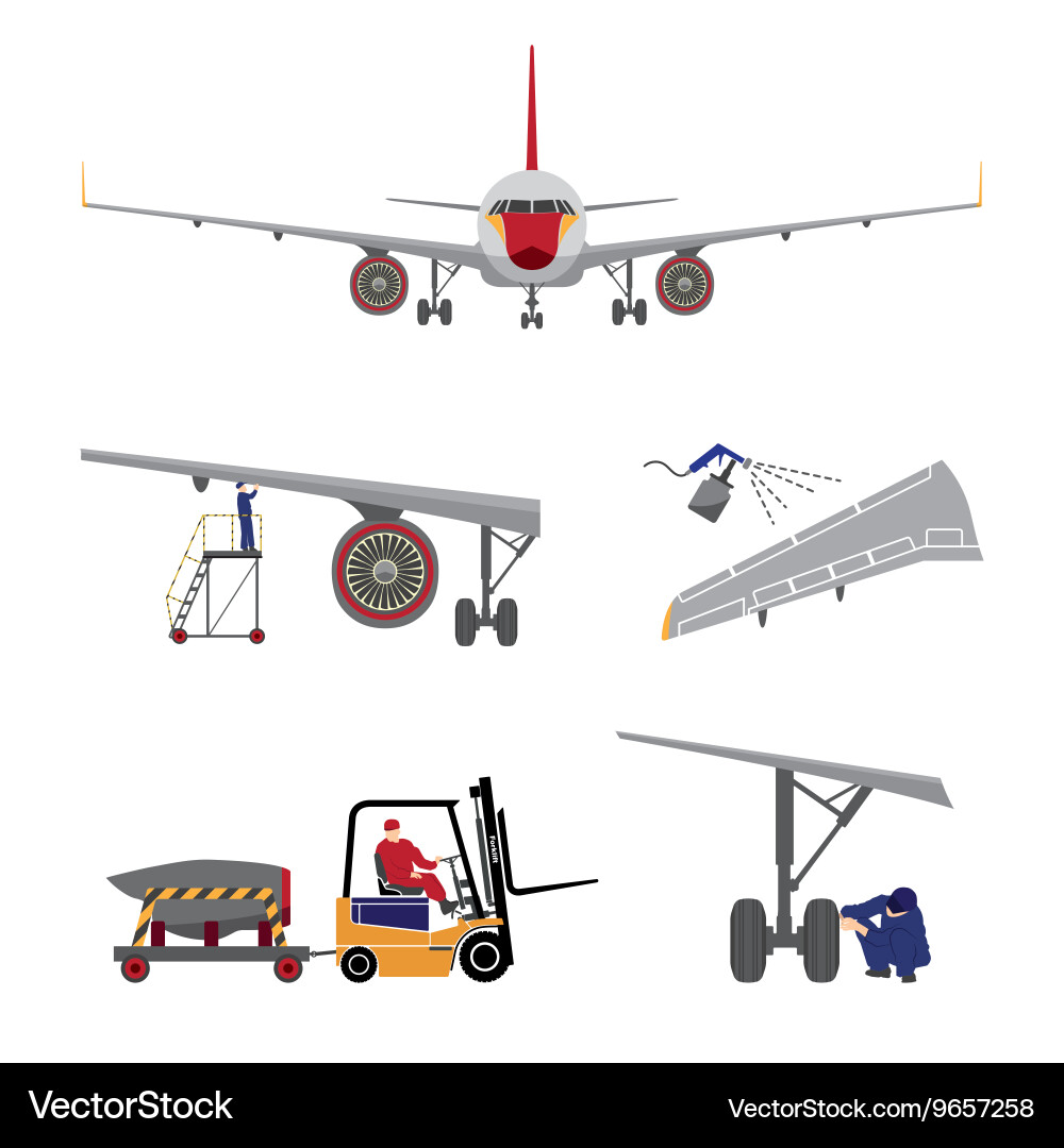 Repair and maintenance aircraft Royalty Free Vector Image