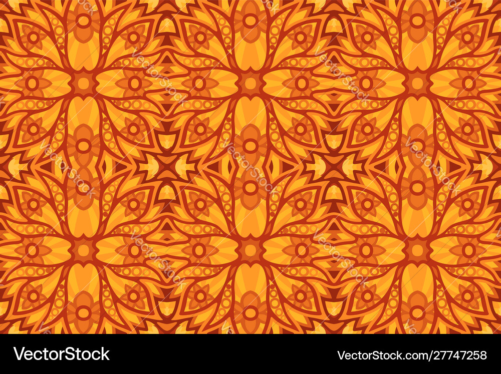 Sunny yellow art with colorful seamless pattern Vector Image