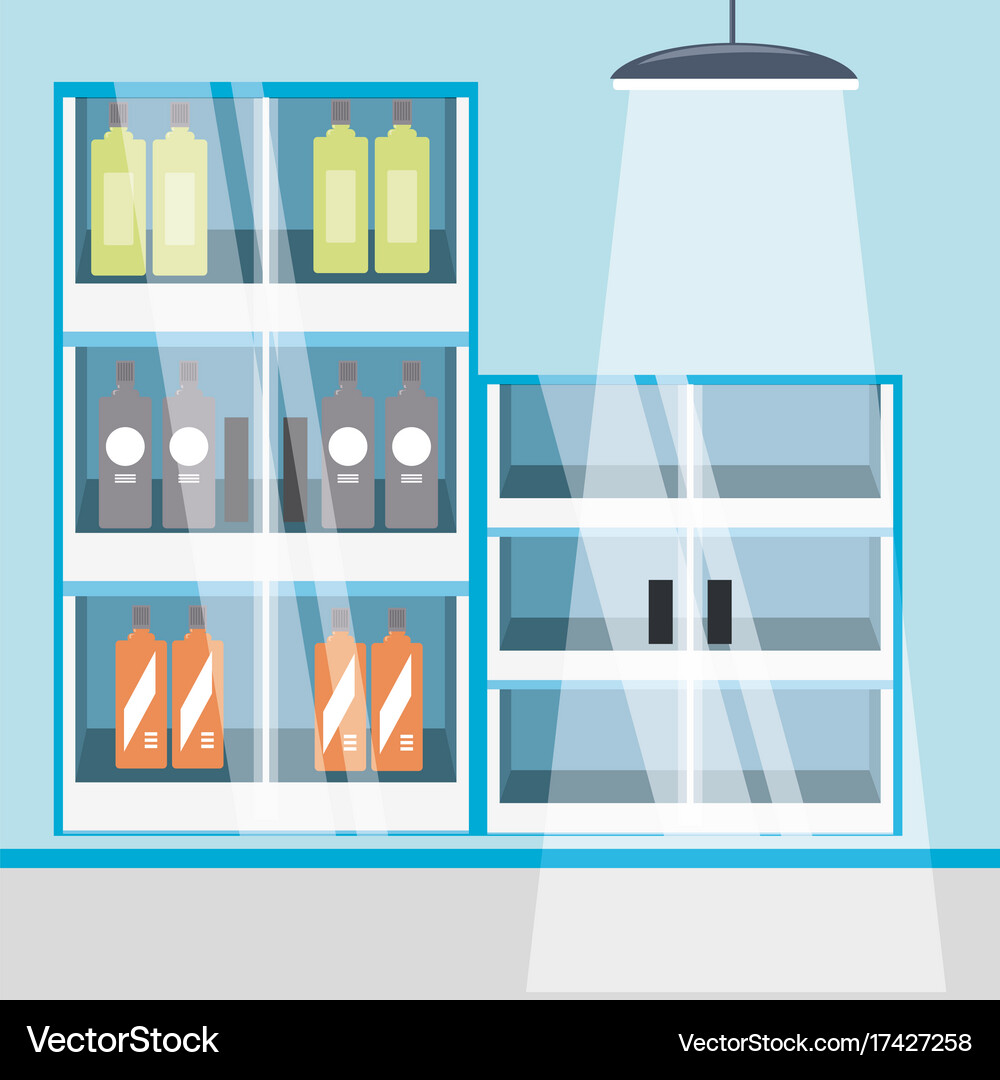 Supermarket shelves icon Royalty Free Vector Image