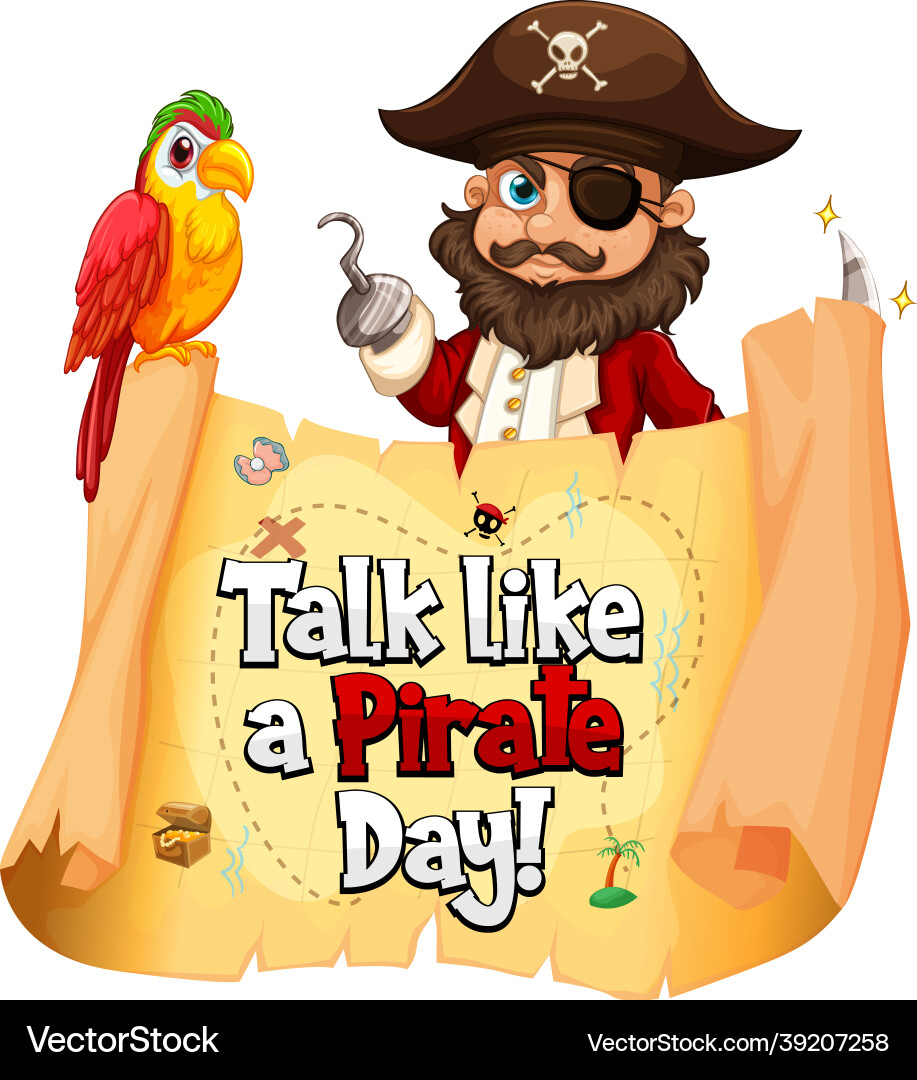 Talk like a pirate day font banner Royalty Free Vector Image