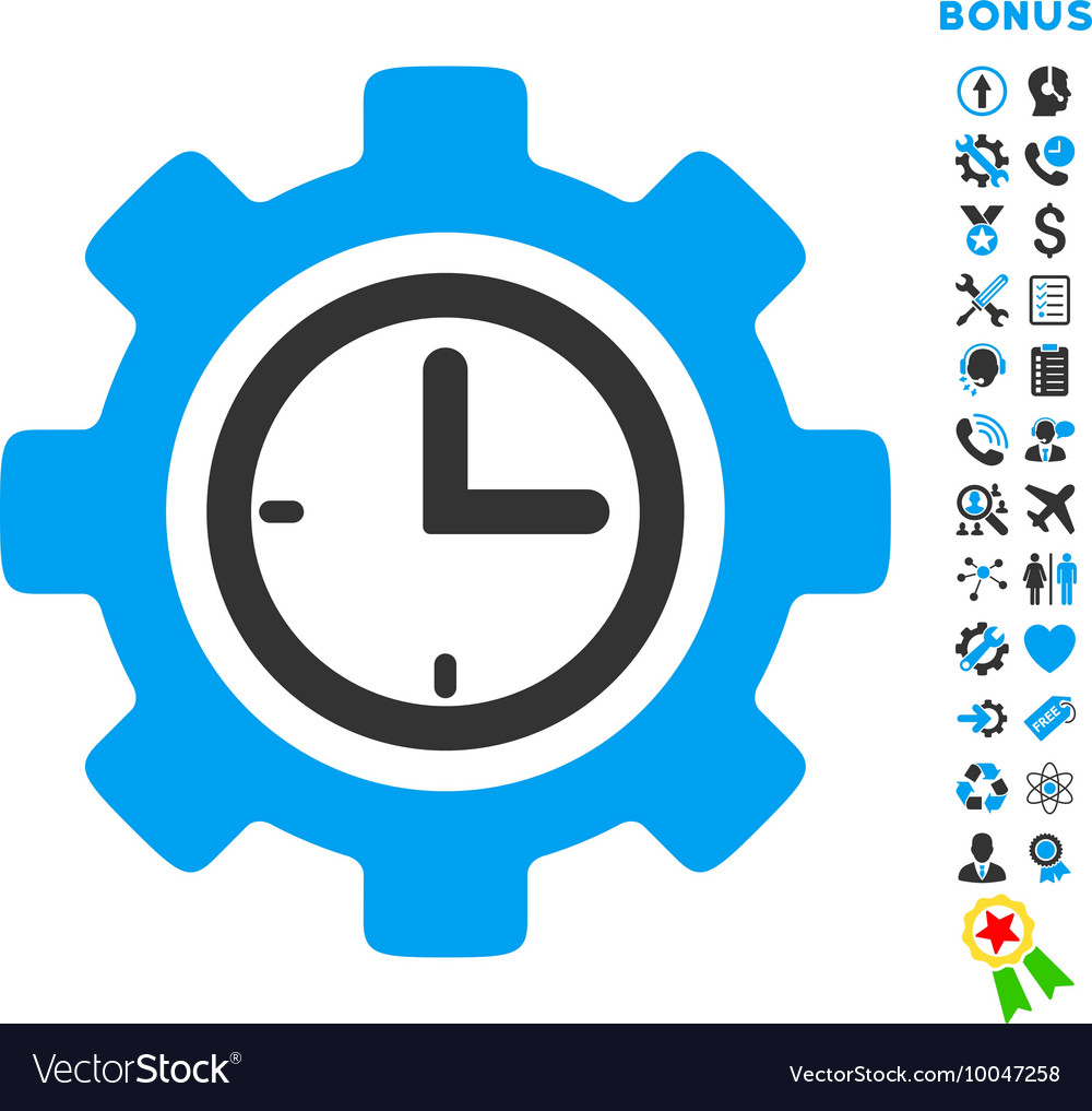 Time setup flat icon with bonus Royalty Free Vector Image Time setup flat icon with bonus Royalty Free Vector Image