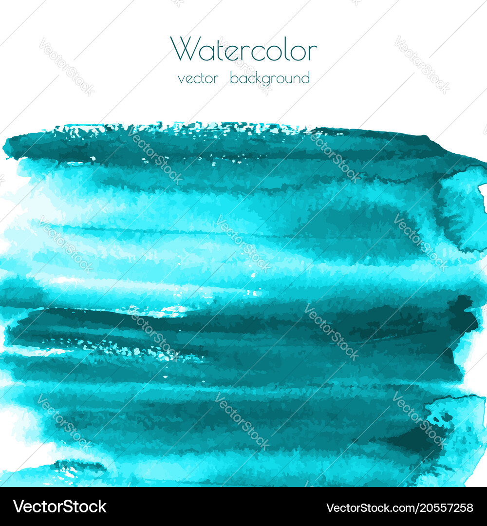 Turquoise blue watercolor painted texture Vector Image