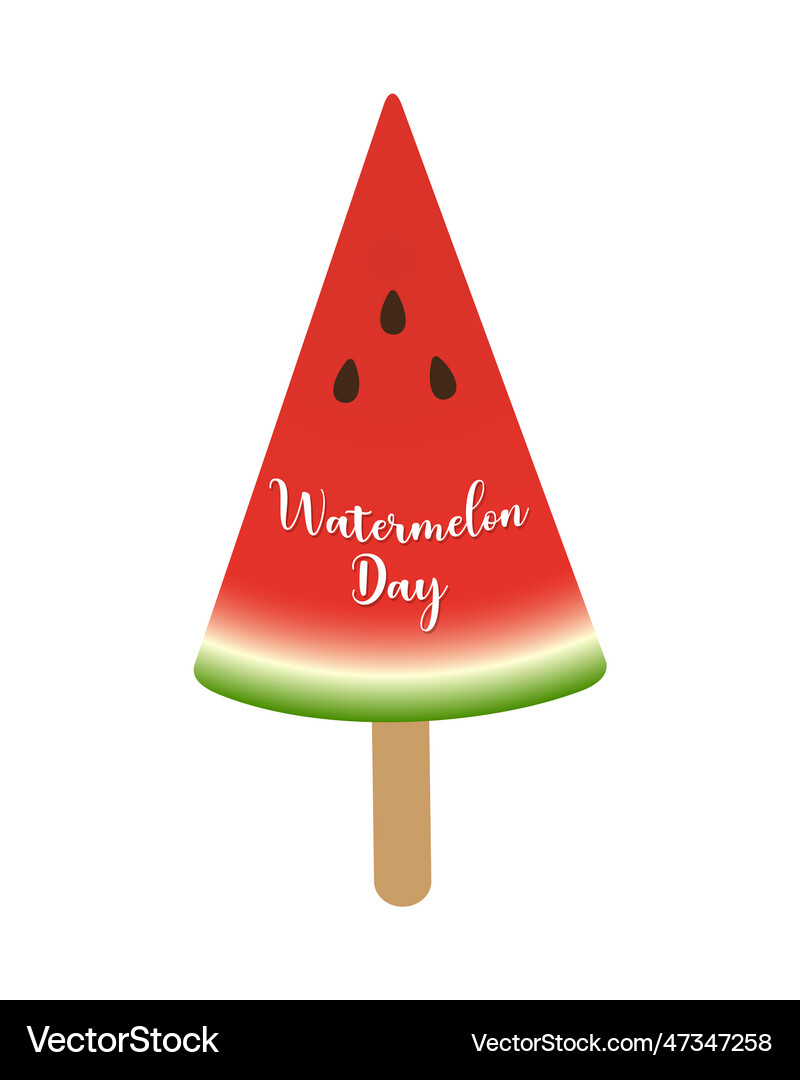Watermelon day red and green slice Royalty Free Vector Image