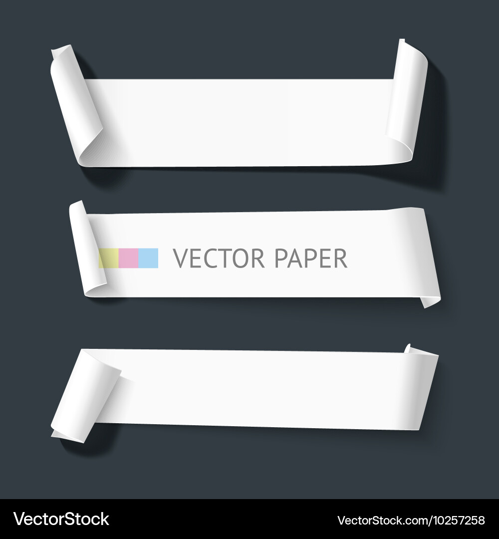 White realistic detailed paper banners Royalty Free Vector