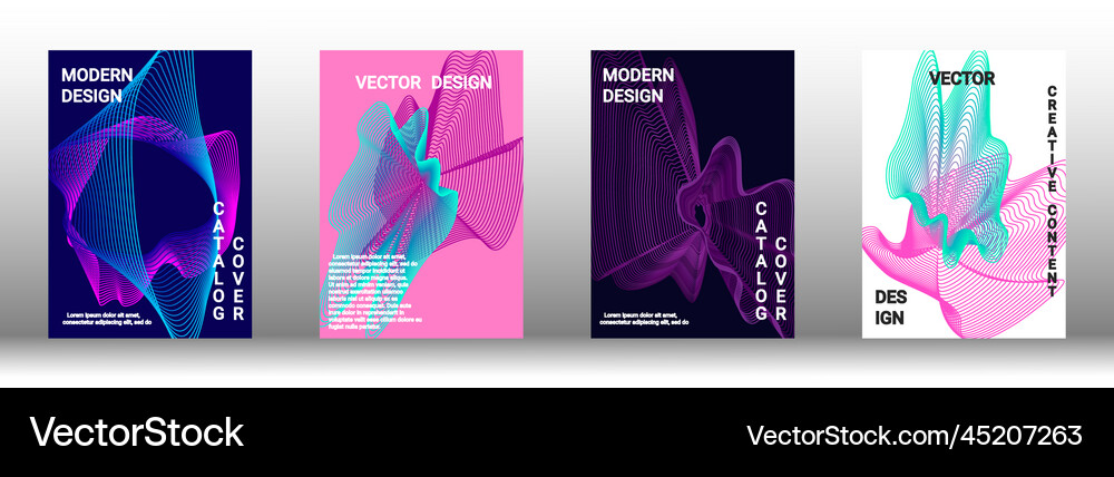A set of modern abstract covers with abstract Vector Image